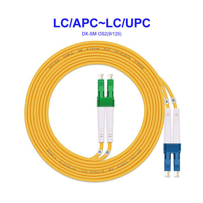 Fiber Optic Cable LC/APC~LC/UPC Single Mode Duplex Core OS2 LSZH customize