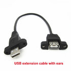 Male Female 28AWG Baffle Line Data Extension Cable HDPE With Ears
