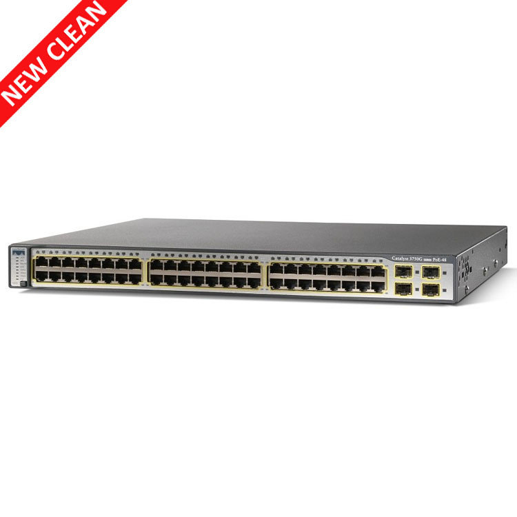 Layer 3 Cisco 48 Port 10 Gigabit Switch Catalyst 3750 Series WS-C3750G-48PS-E